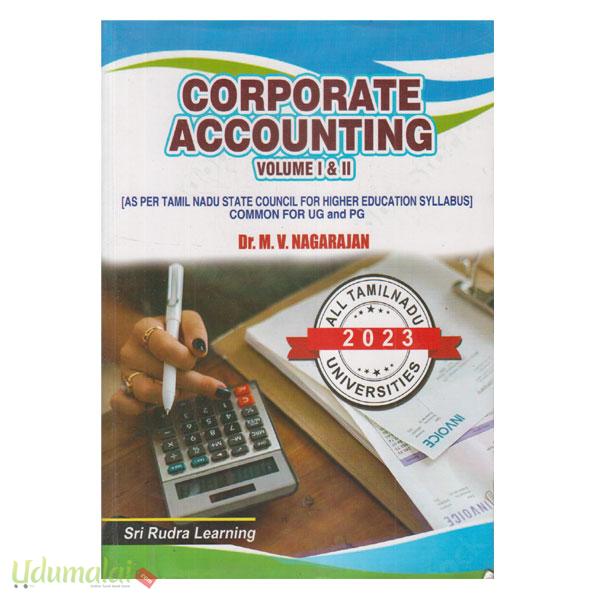 Corporate Accounting (Volume 1 & 11) - Dr.M.V.Nagarajan, Buy tamil book ...