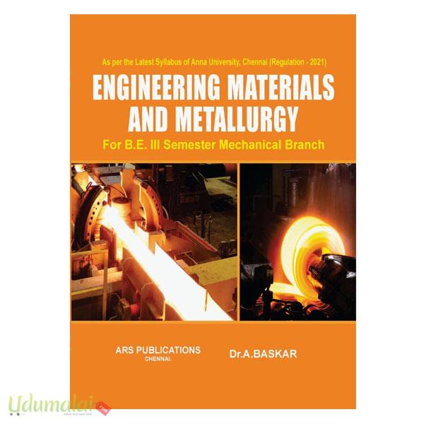 Engineering Materials and Metallurgy(R-21 (3rdMechaical) - Dr. A. Baskar, Buy tamil book ...