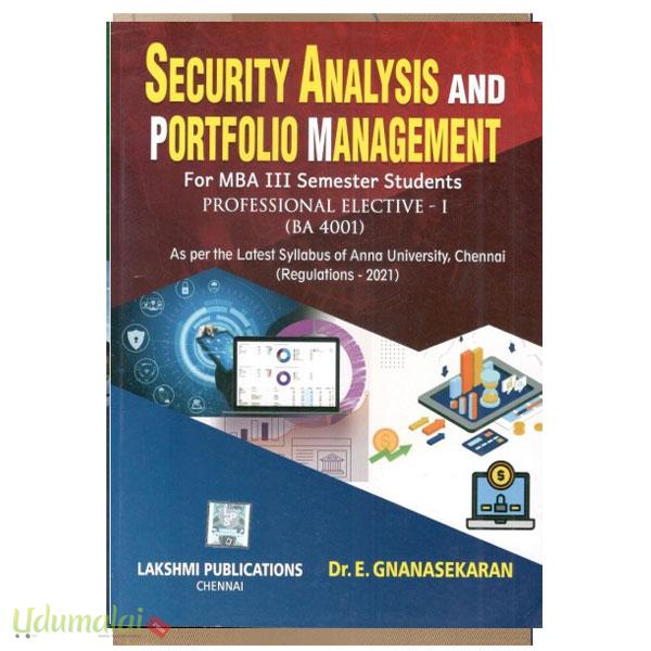 Security Analysis and Portfolio Management - Dr.E.ஞானசேகரன், Buy tamil ...